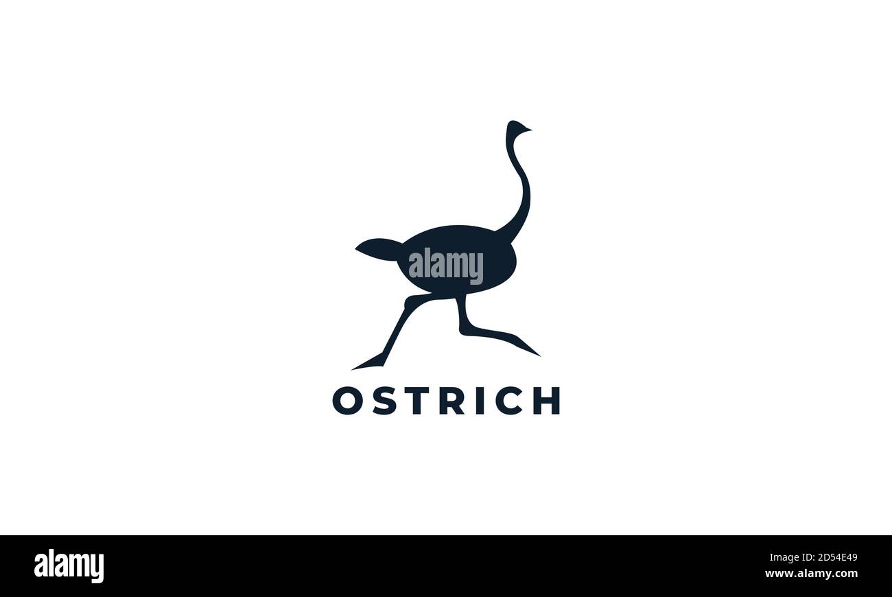 ostrich run silhouette modern logo vector illustration design Stock ...