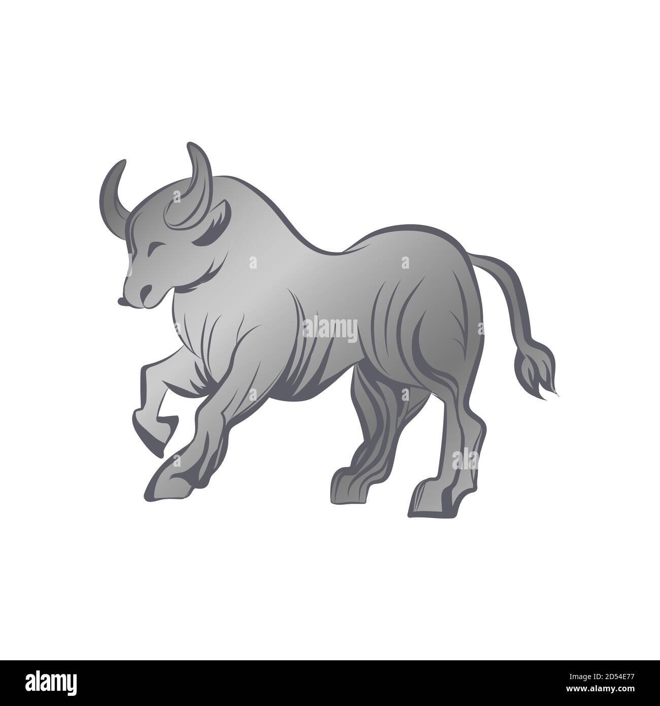 Silver ox isolated on white background Stock Vector Image & Art - Alamy