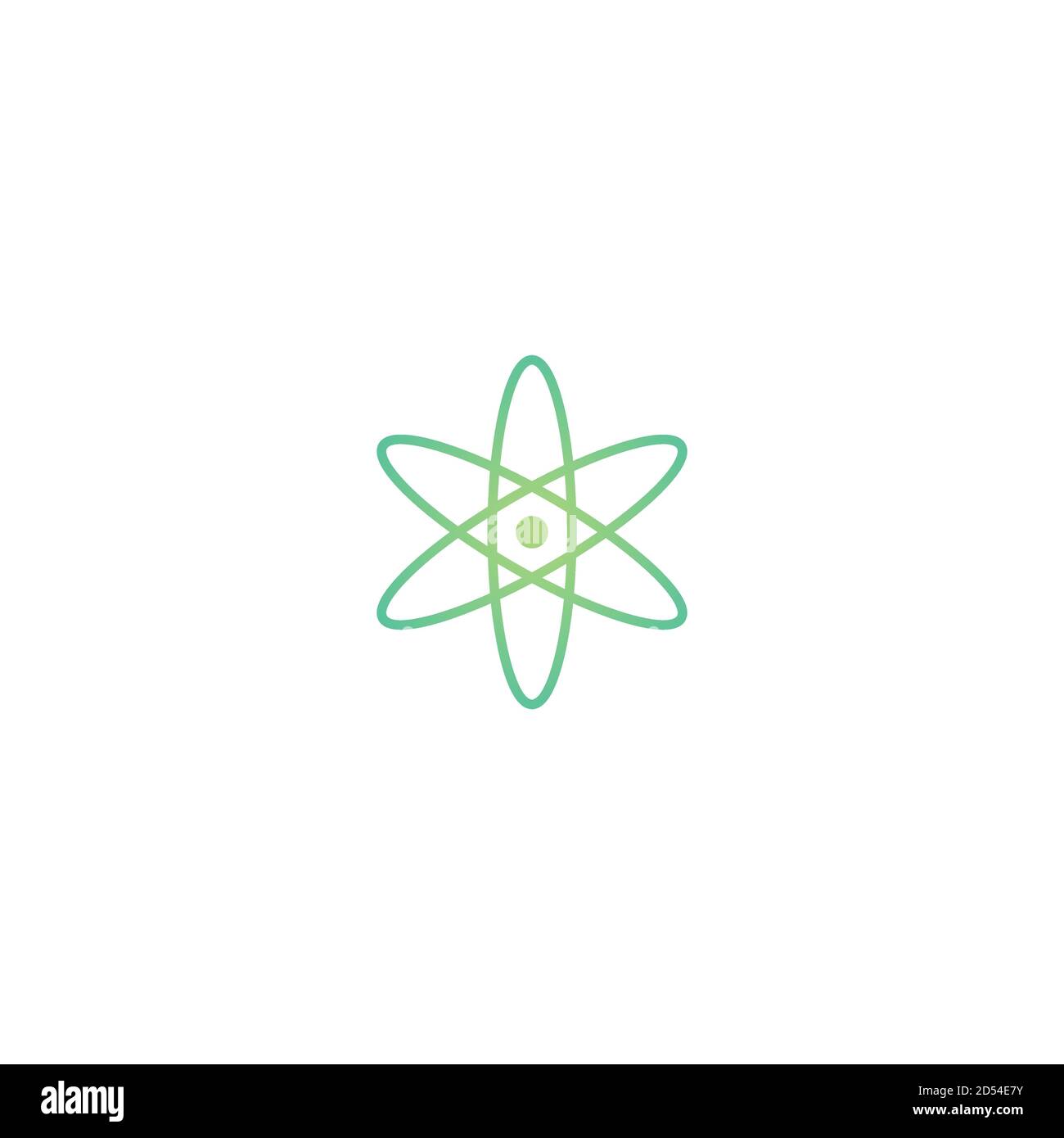 Atom green line icon. Electron scheme. chemistry or physics symbol ...