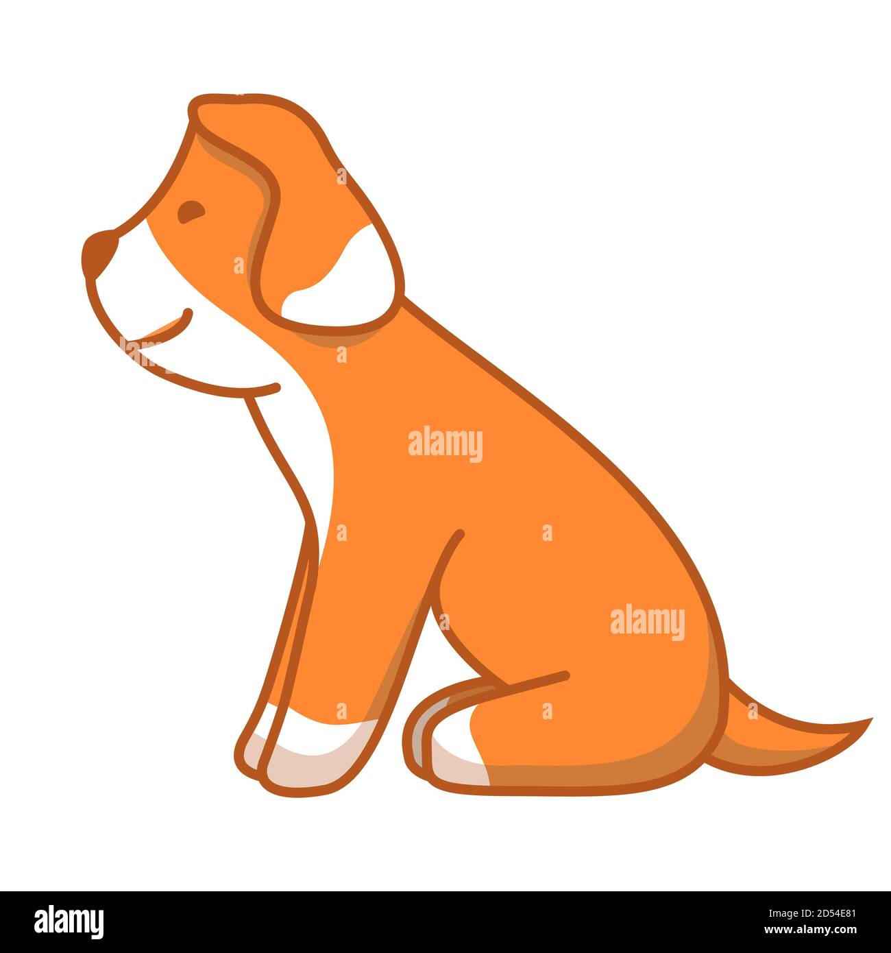 Cartoon character little dog sit. Home pet. Cute puppy Stock Vector ...