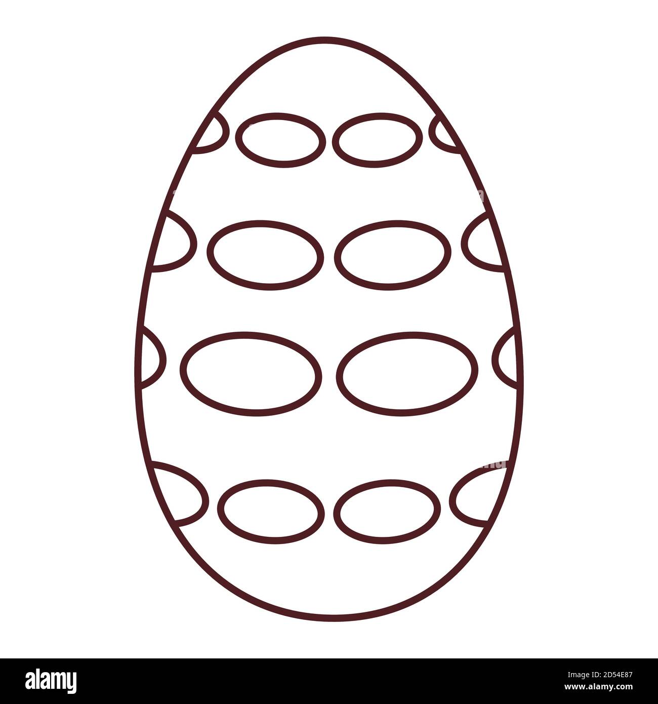 Easter egg with an ornament. Flat outline illustration vector Stock ...