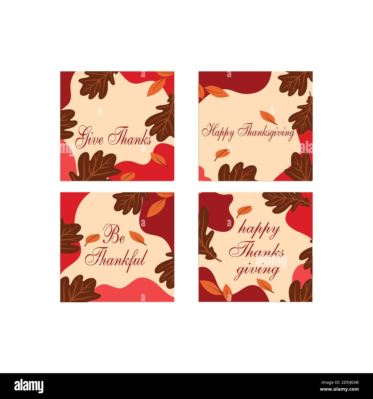 Thanksgiving instagram posts in flat design Stock Vector Image & Art ...