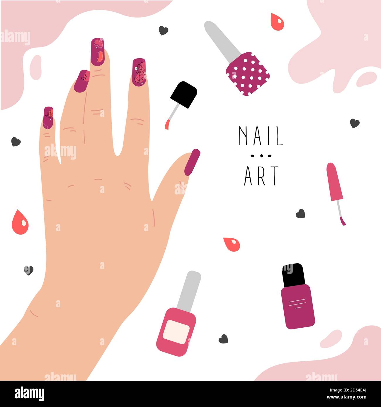 Hand drawn abstract background for beauty salon Stock Vector Image ...