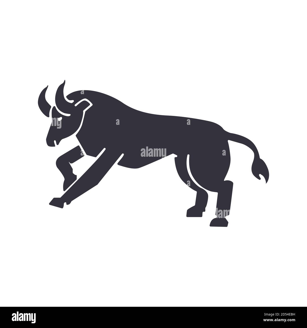 Ox black silhouette isolated on white background Stock Vector Image ...
