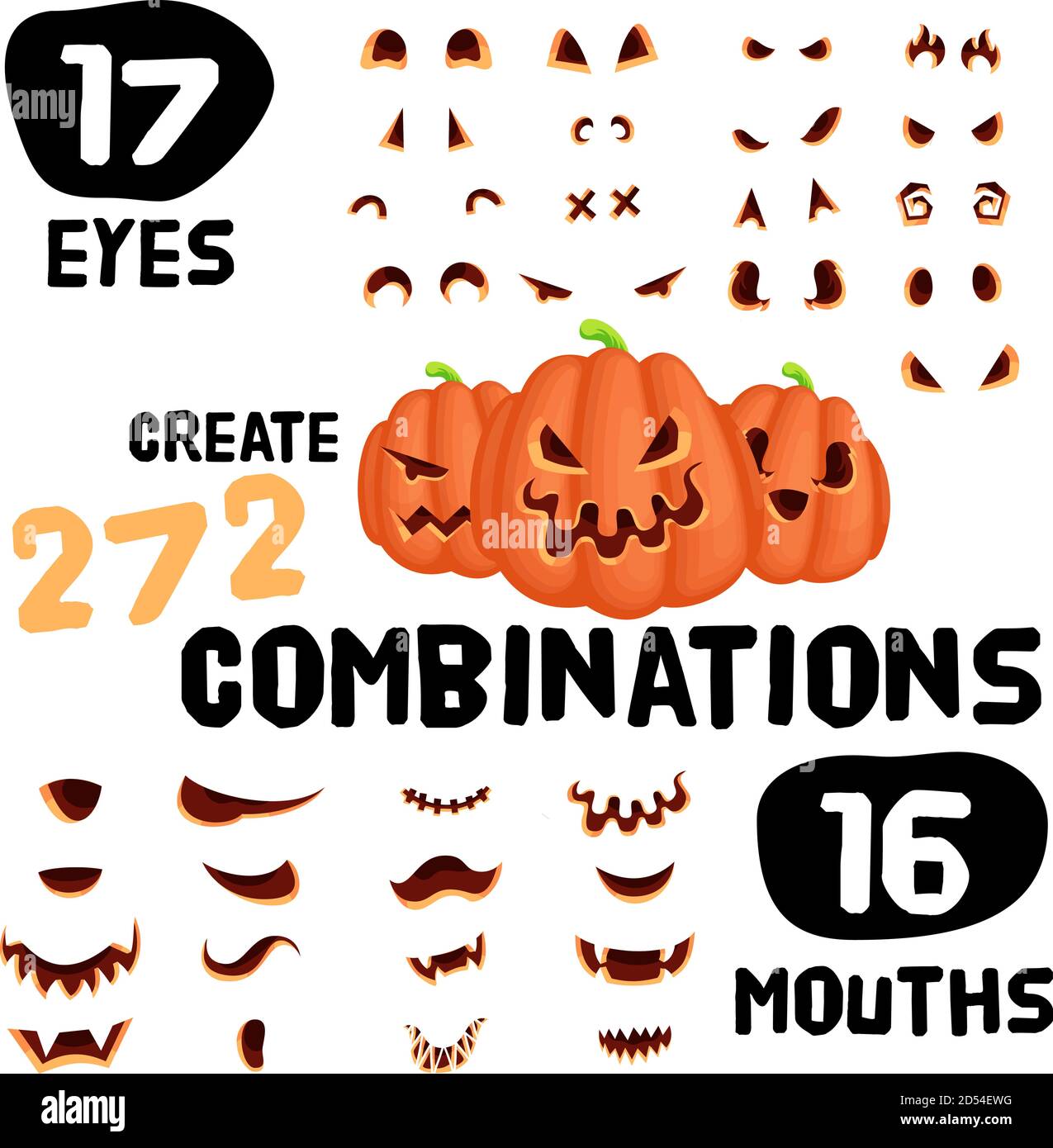 Pumpkin carving autumn line Cut Out Stock Images & Pictures - Alamy