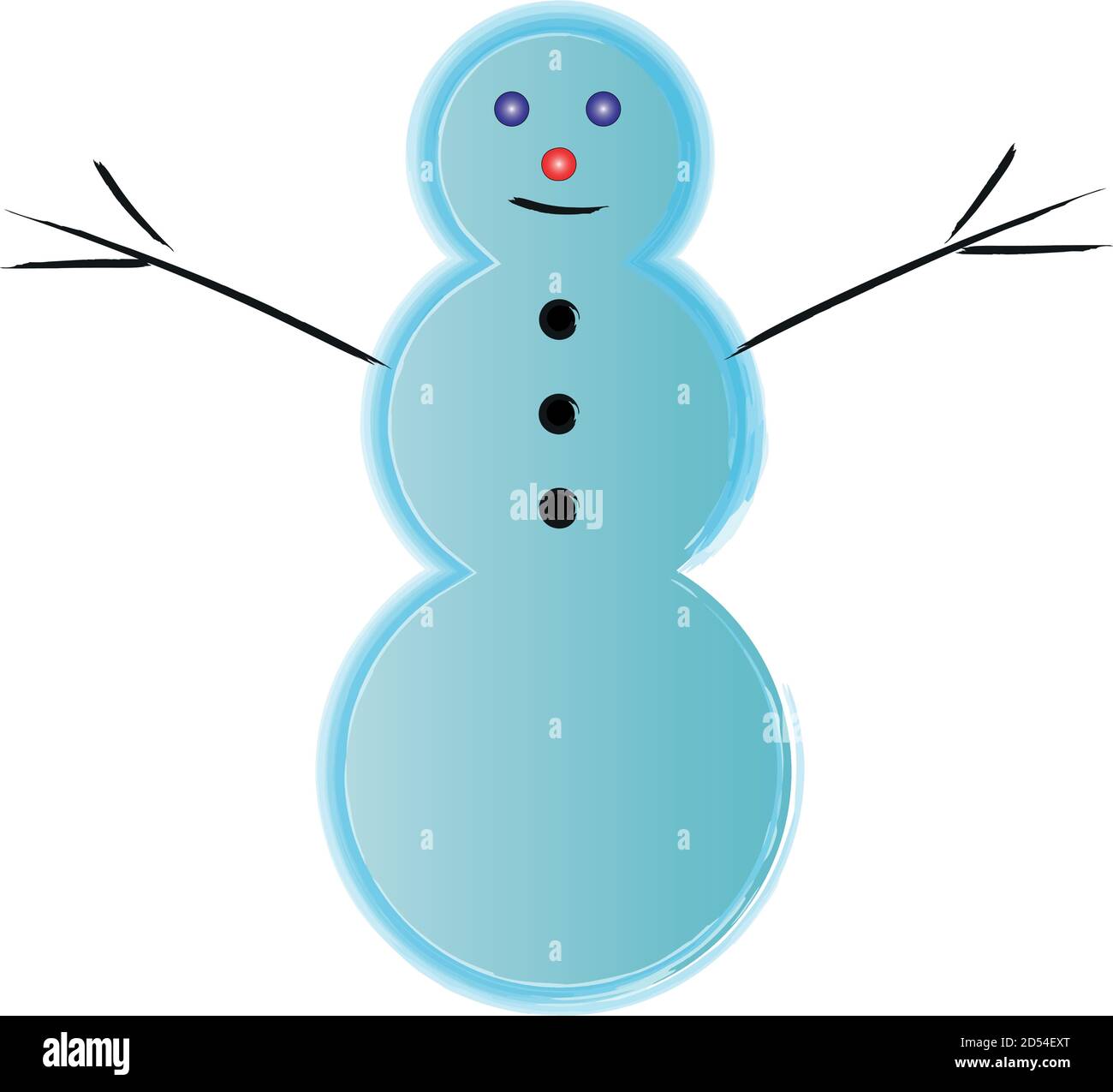 Blue snowman on white background, vector illustration Stock Vector ...