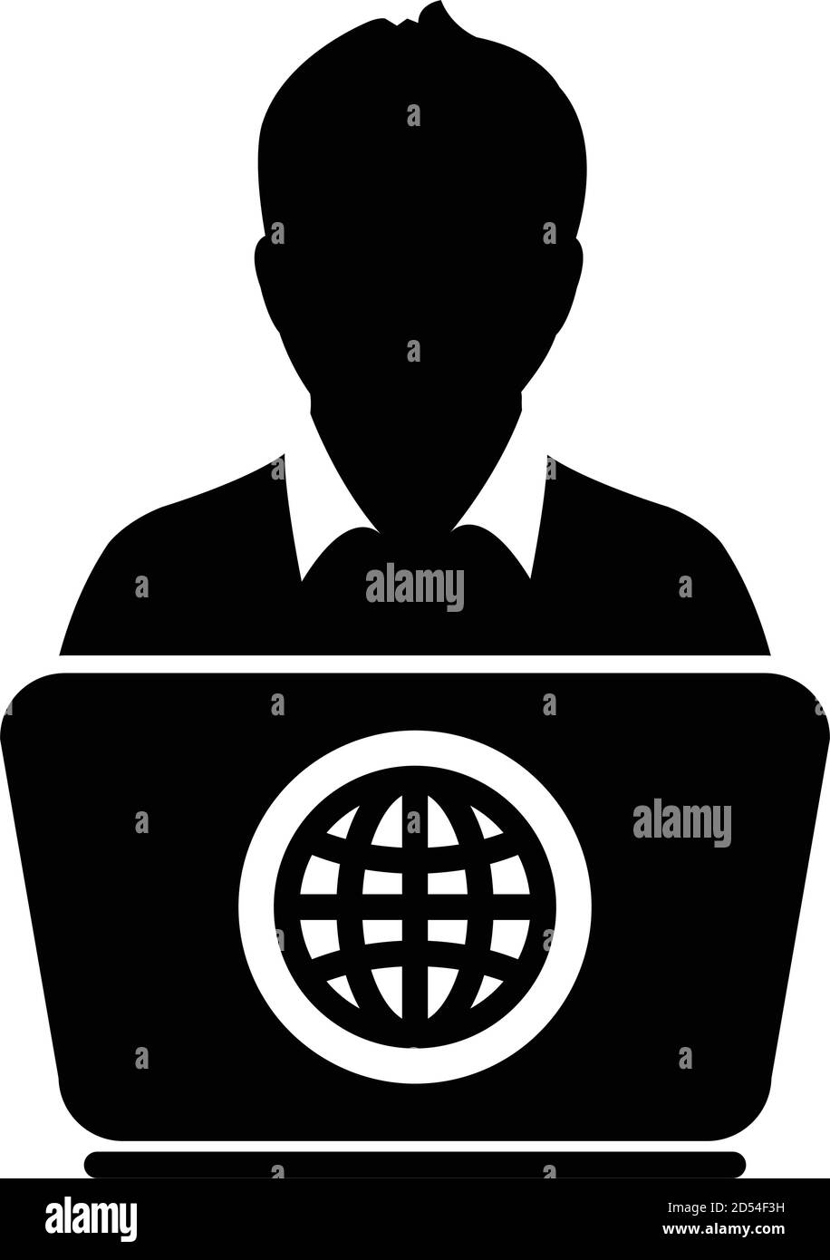 Job icon vector person with laptop computer male user person profile ...