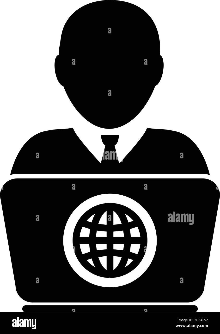 Student icon vector person with laptop computer for online education ...