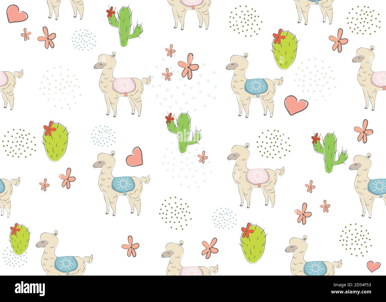 Cute Seamless simple alpaca pattern on dark background. Cute ...