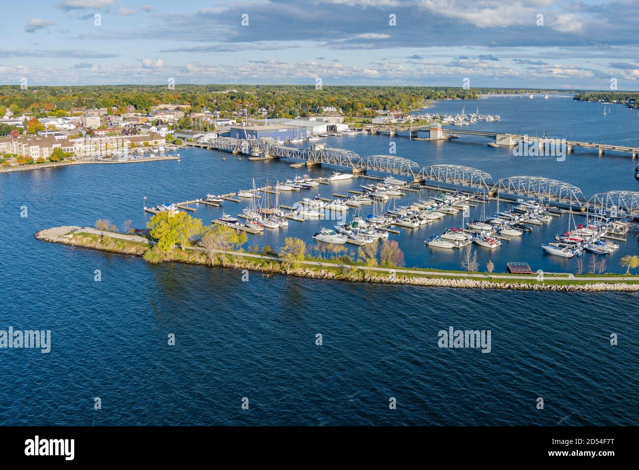 An image of steel bridge and boats located in historic Sturgeon Bay ...