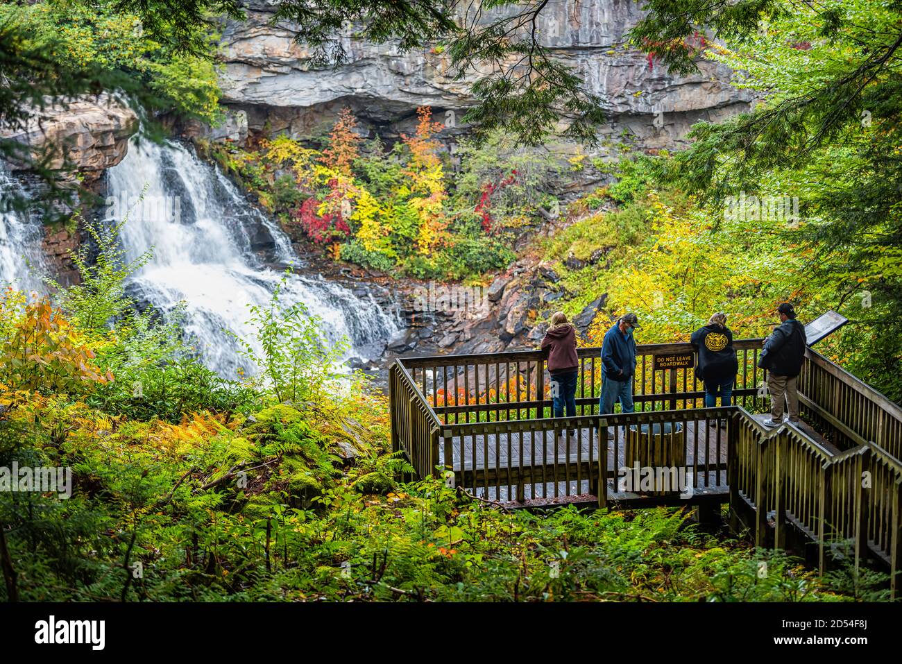 Davis, USA - October 5, 2020: Blackwater Falls famous waterfall in ...