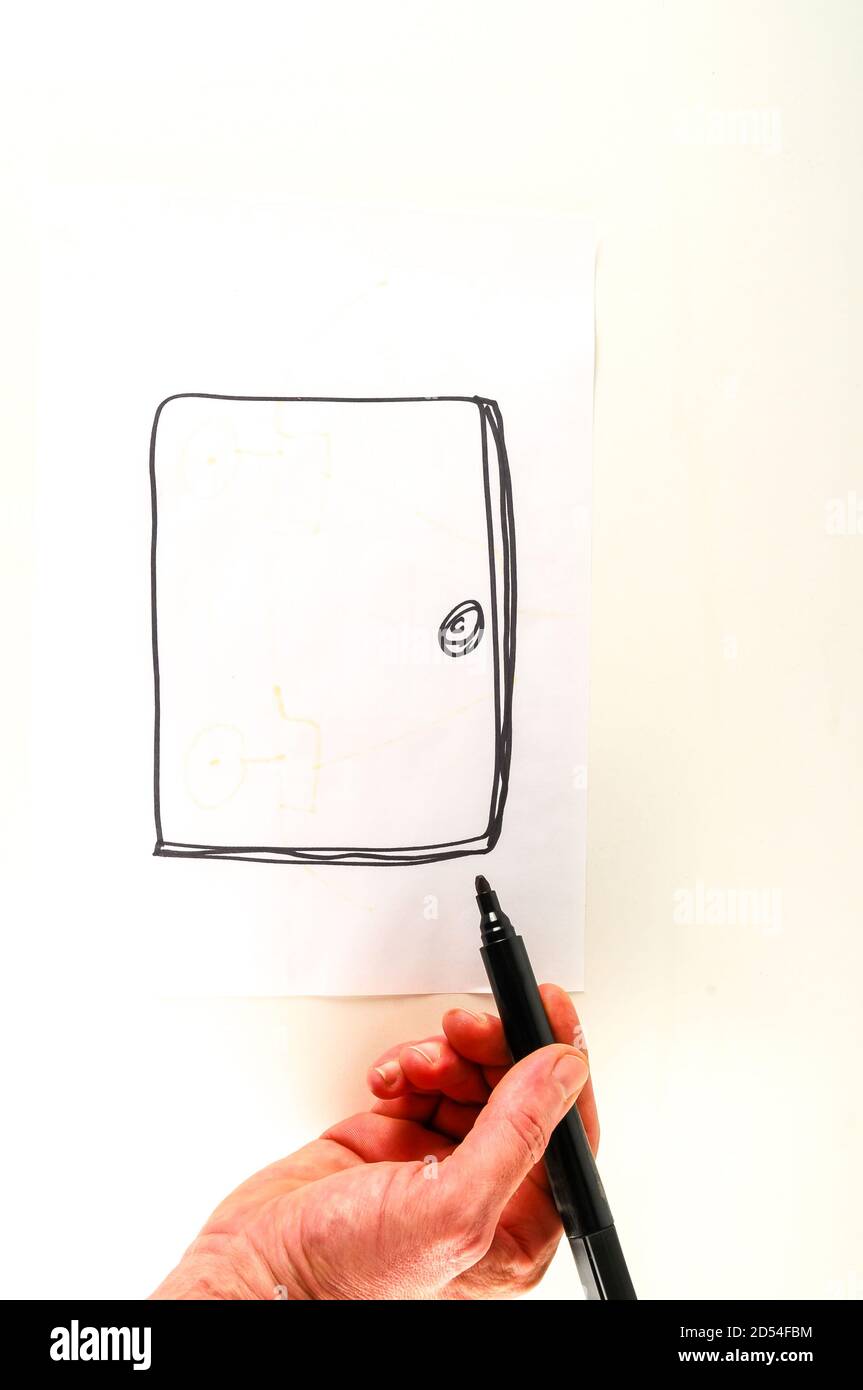 Close-up of sheet with drawing Stock Photo - Alamy