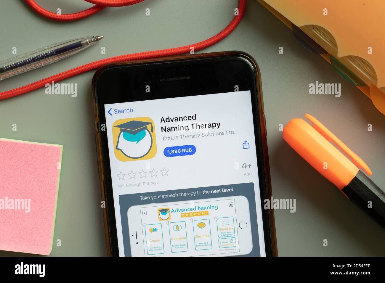 New York, USA - 29 September 2020: Advanced Naming Therapy mobile app ...