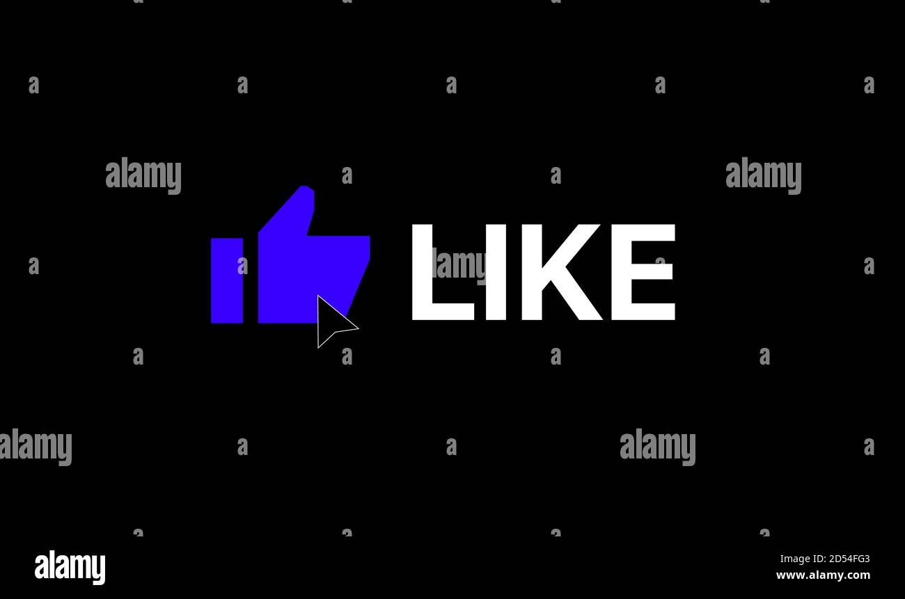 Social Media Like Overlay Vector Illustration On Black Background Stock ...