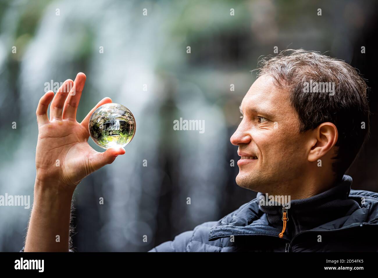 Man Looking Into Crystal Ball