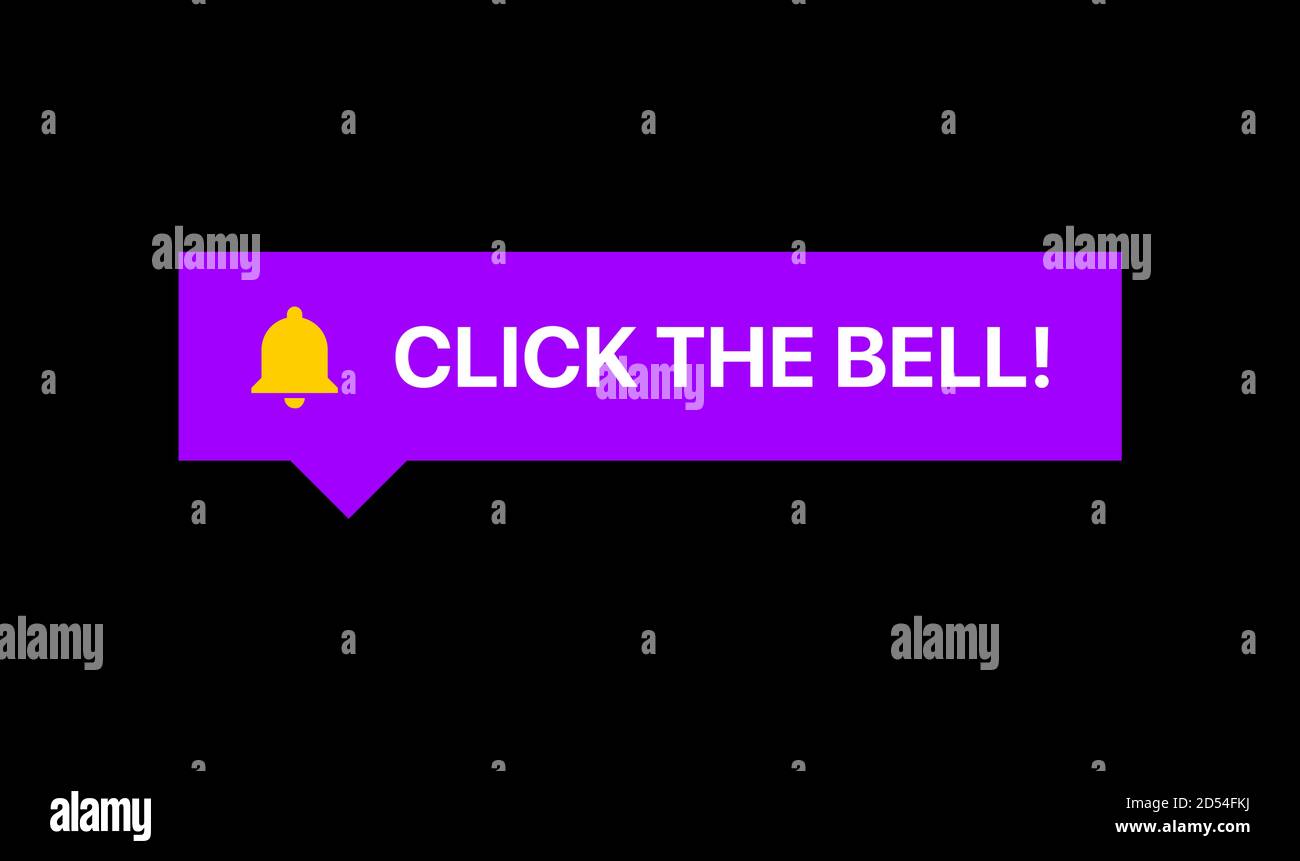 Social Media Subscribe Notification. Click The Bell Reaction Vector ...