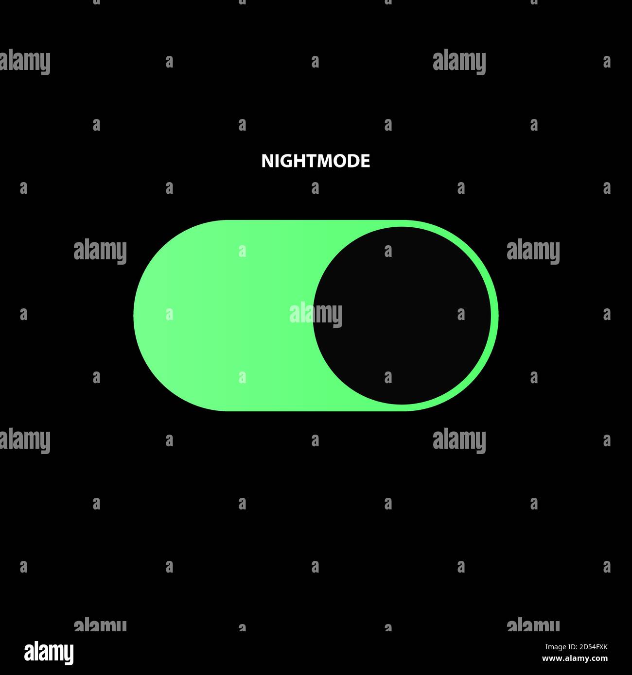 Night Mode Green Switch Button. Dark Theme Slider Button. UI. Vector ...