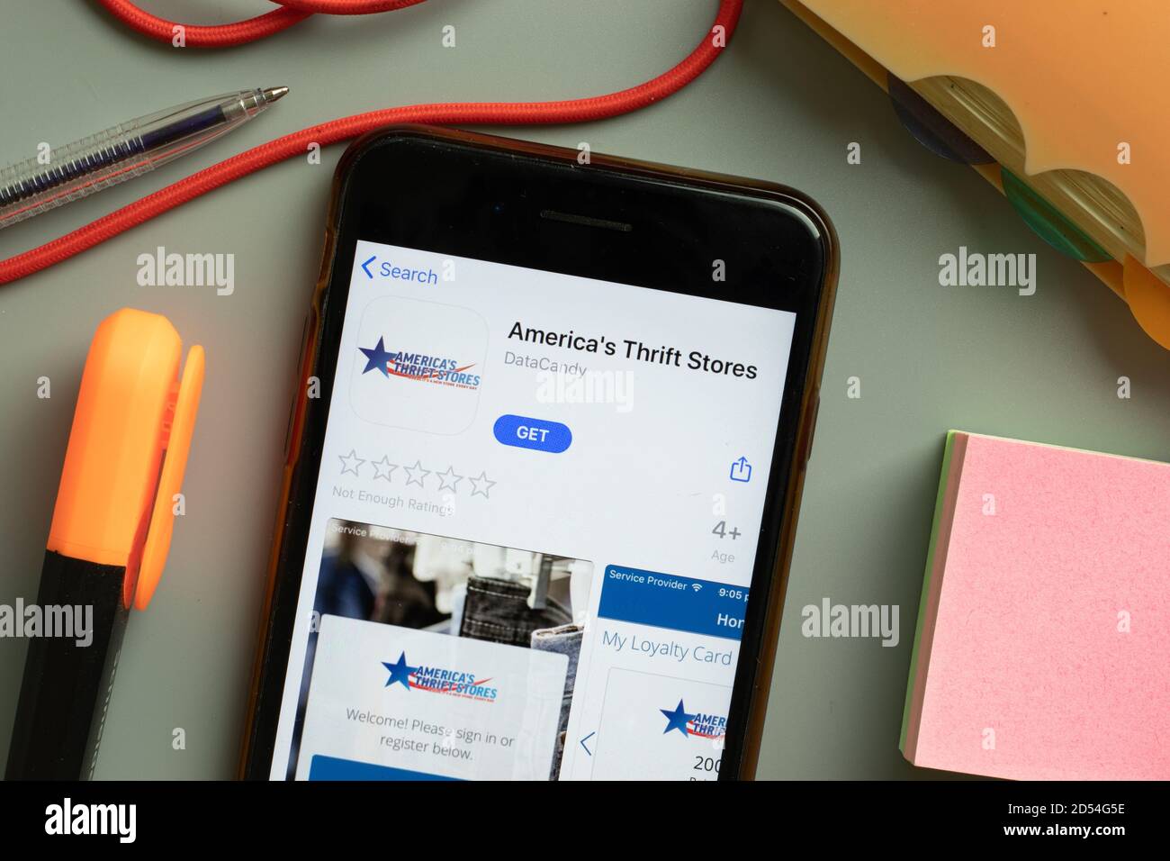 New York, USA - 29 September 2020: America Thrift Stores mobile app ...