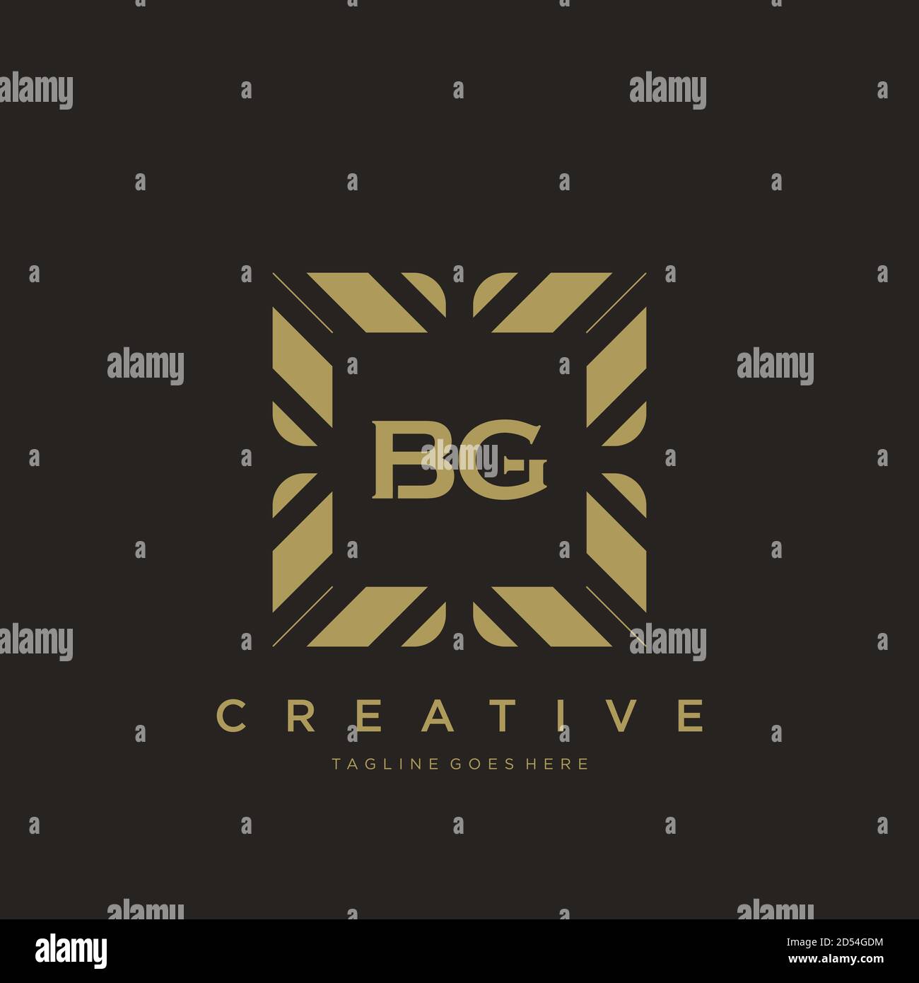 BG initial letter luxury ornament monogram logo template vector art ...