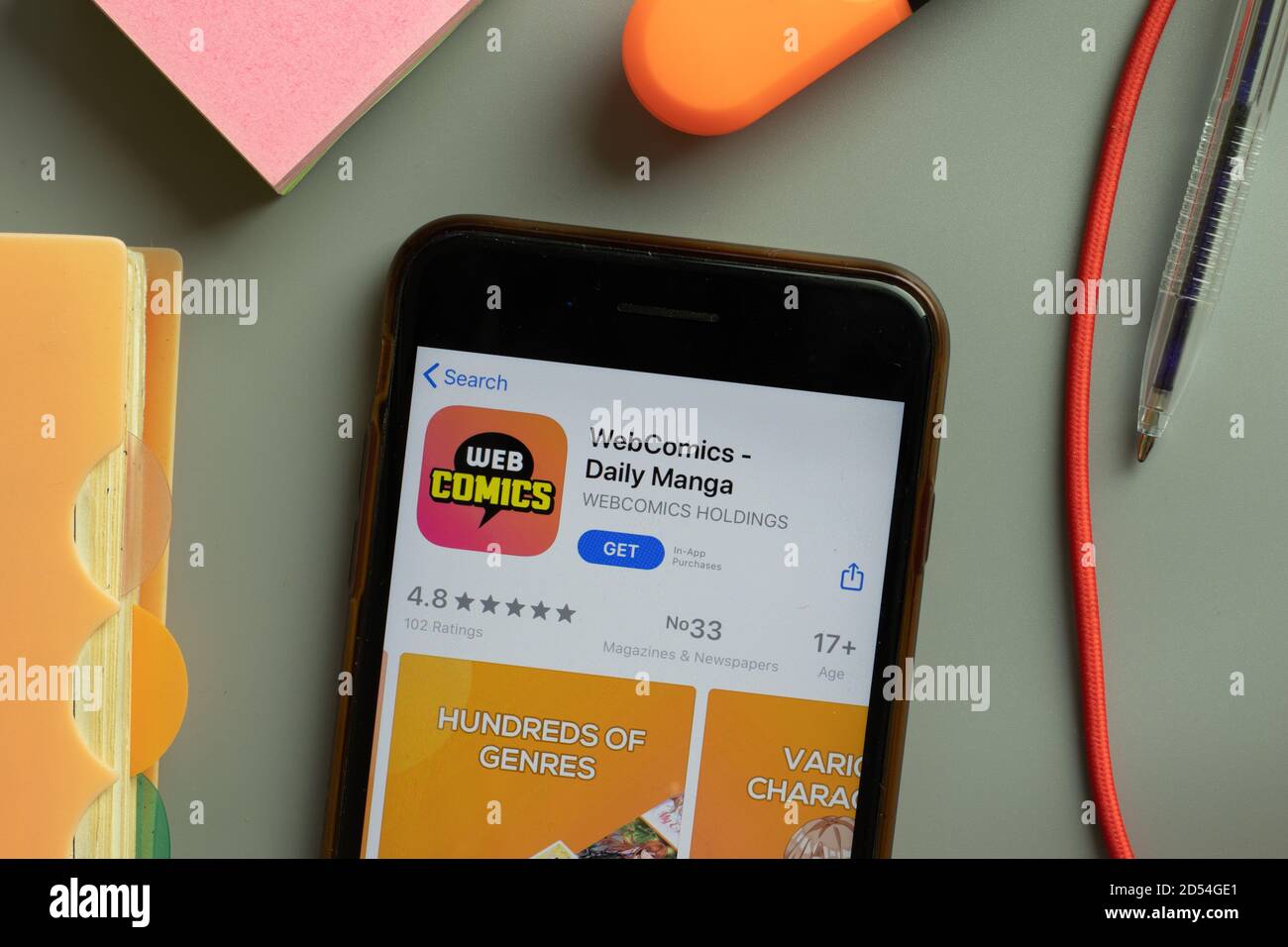 New York, USA - 29 September 2020: WebComics Daily Manga mobile app ...