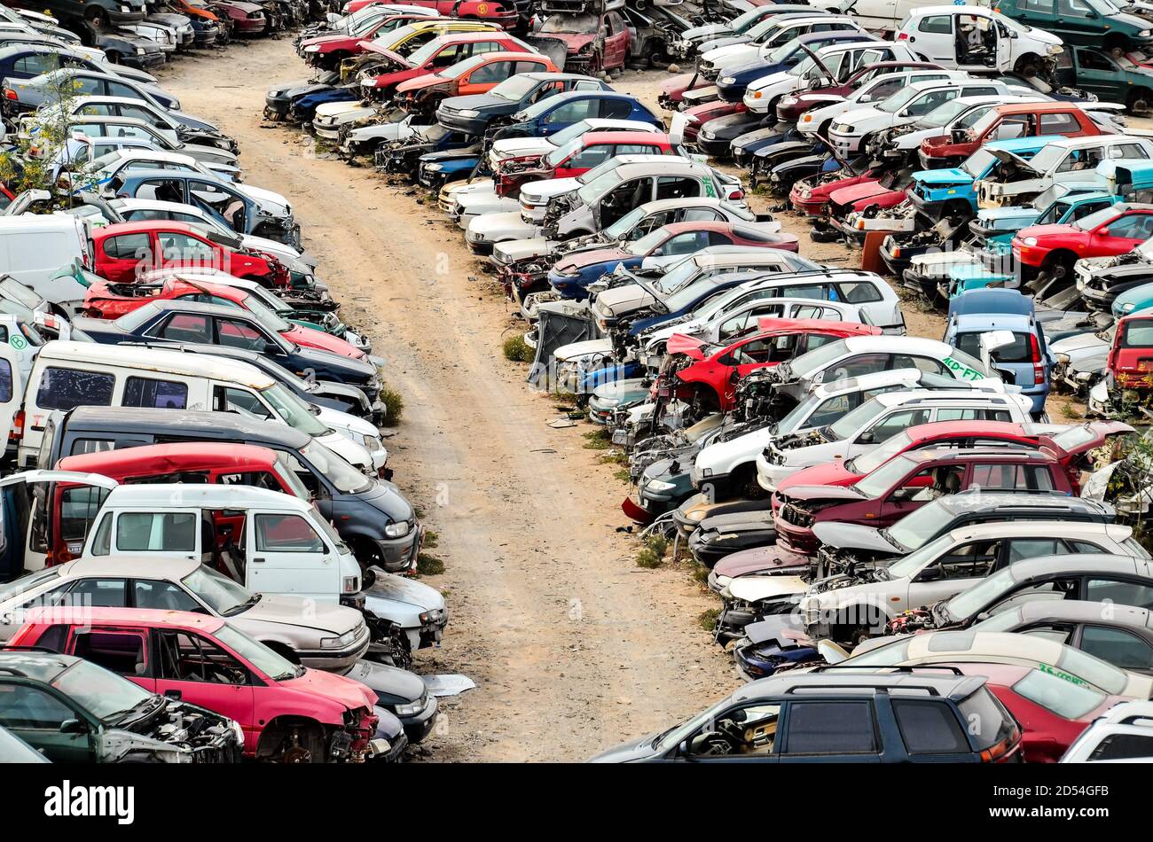 Old Junk Cars On Junkyard Stock Photo - Alamy