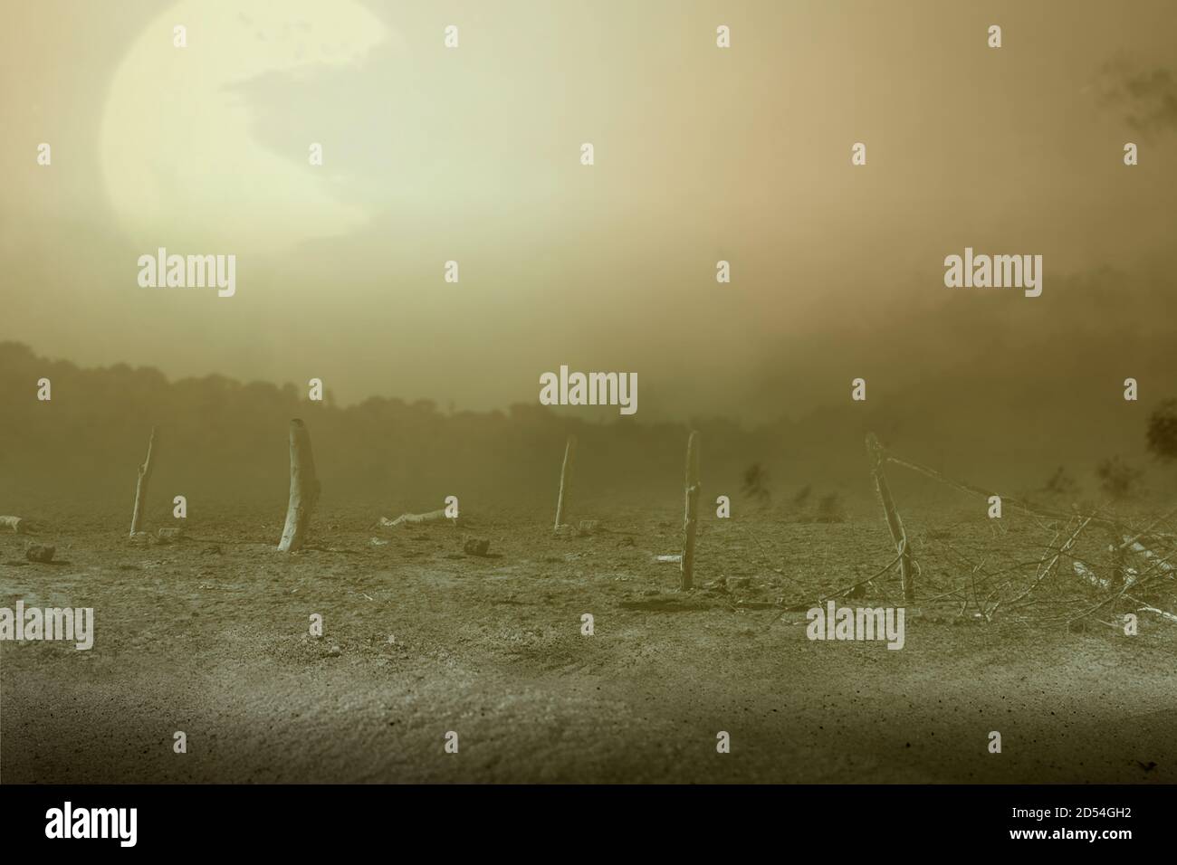 Field with the dramatic scene background Stock Photo - Alamy