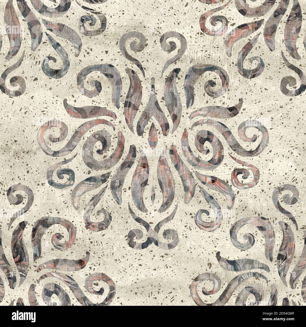 Chic formal grungy damask texture seamless pattern Stock Photo - Alamy