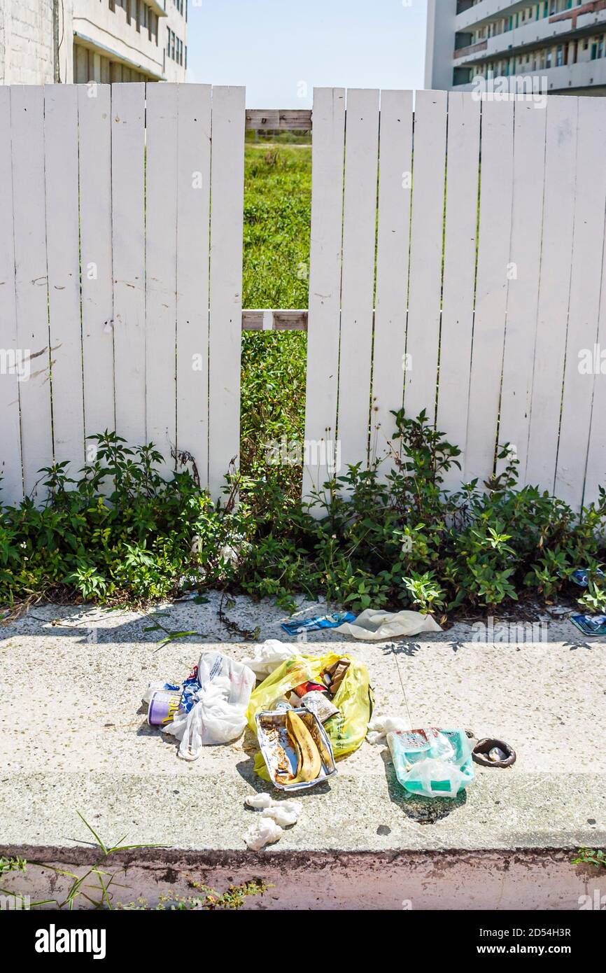 Miami Beach Florida,litter trash sidewalk street pollution Stock Photo ...