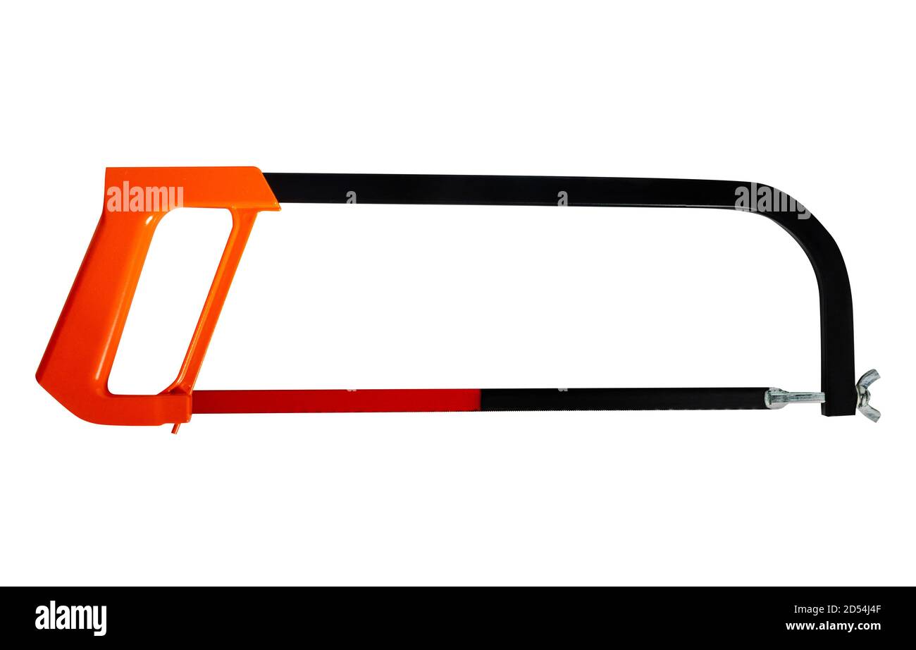 Photo of isolated hacksaw hand tool side view on white background Stock ...