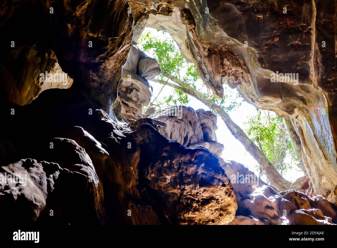 waterfall in cave, digital photo picture as a background Stock Photo ...