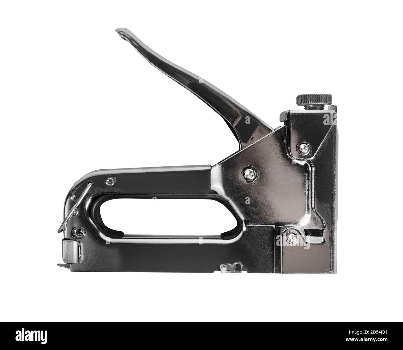 Photo of isolated metal hand stapler side view on white background ...