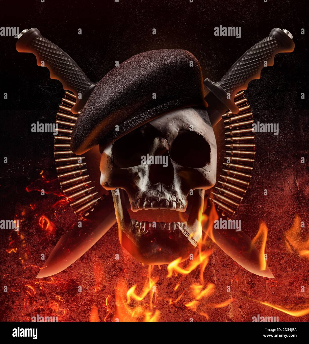 Skull fire head skeleton flame hi-res stock photography and images - Alamy