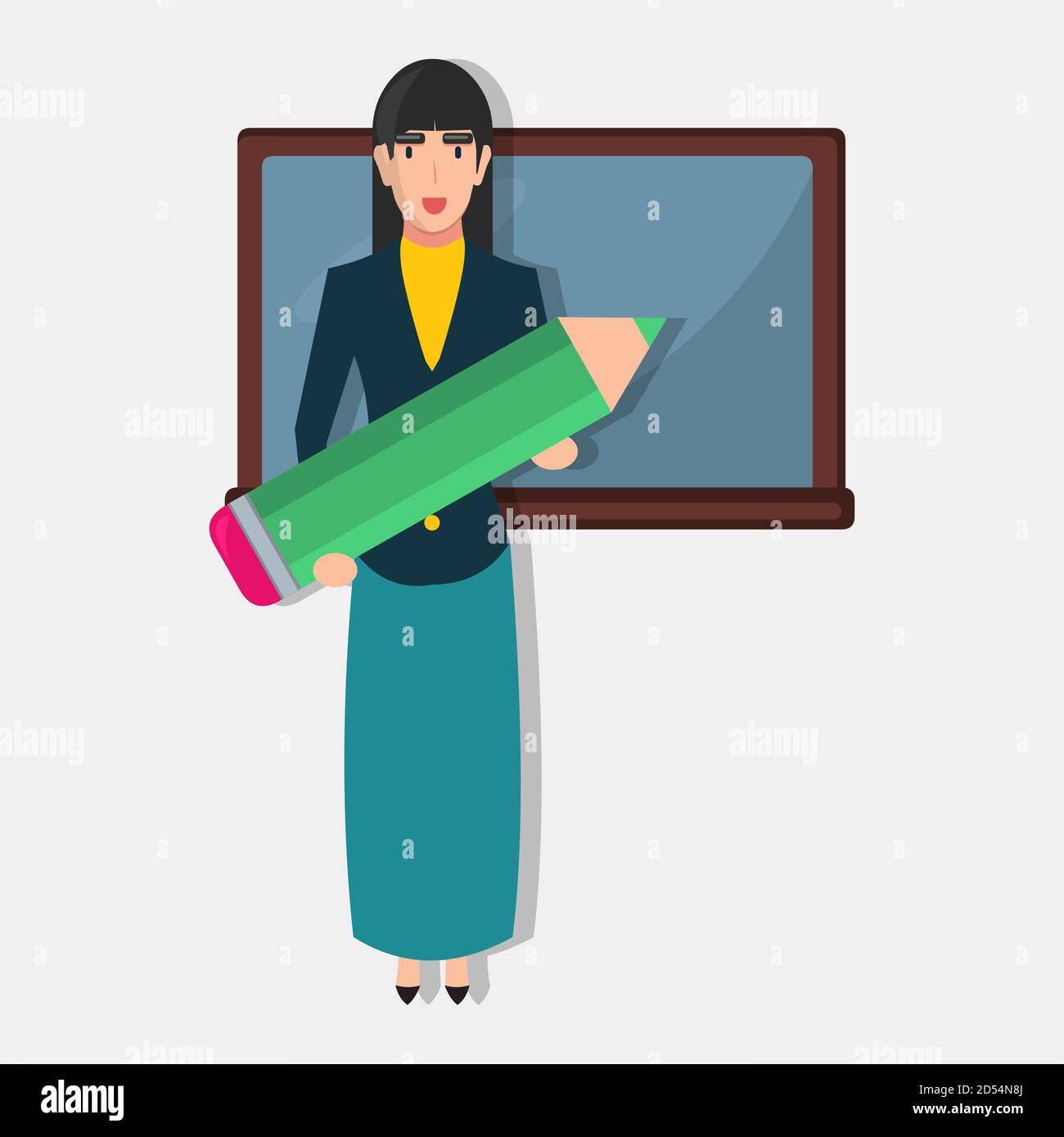 female teacher concept vector illustration in flat style Stock Vector ...