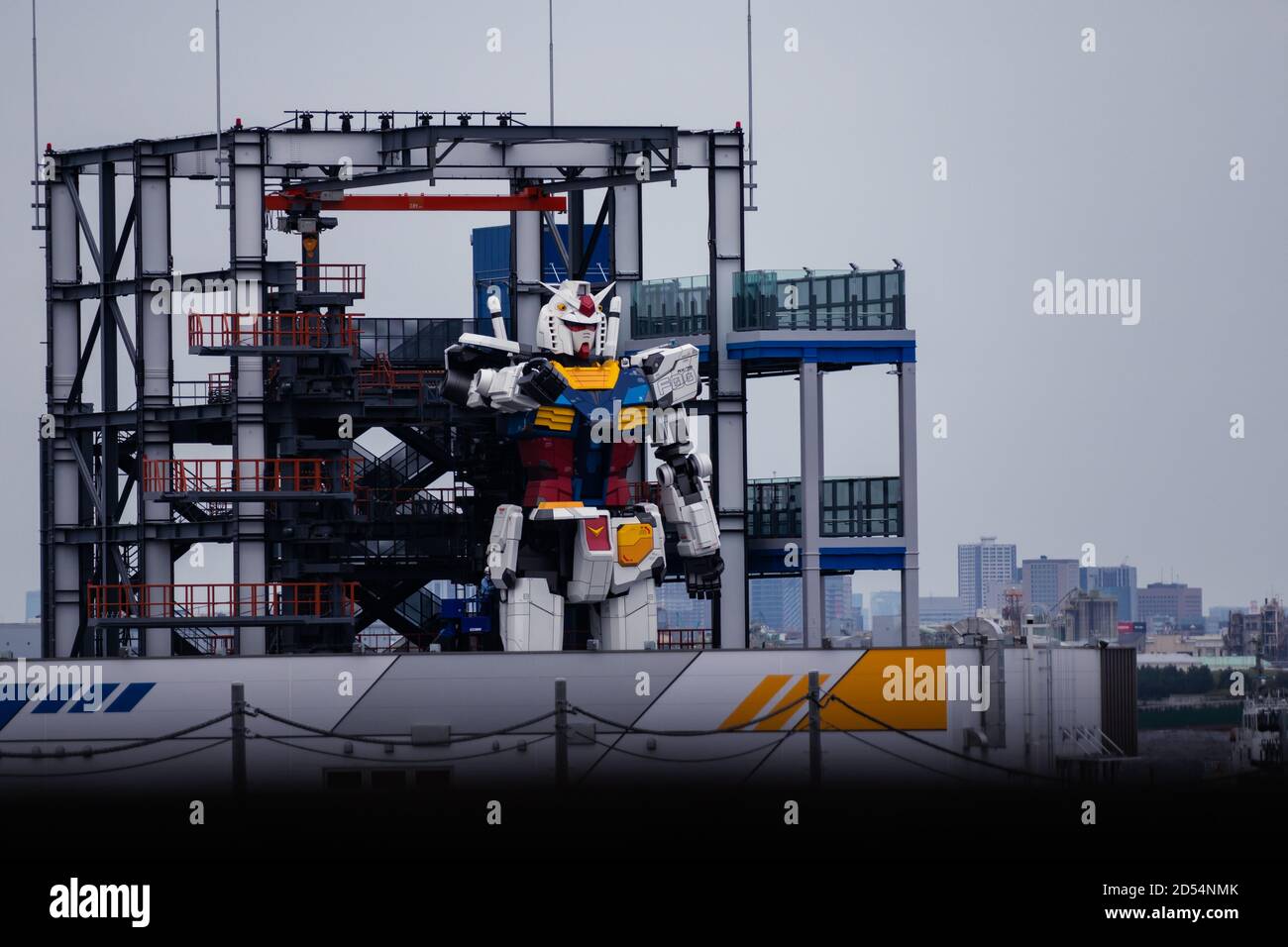 Real size Gundam under contruction in Gundam Factory in Yokohama Stock ...