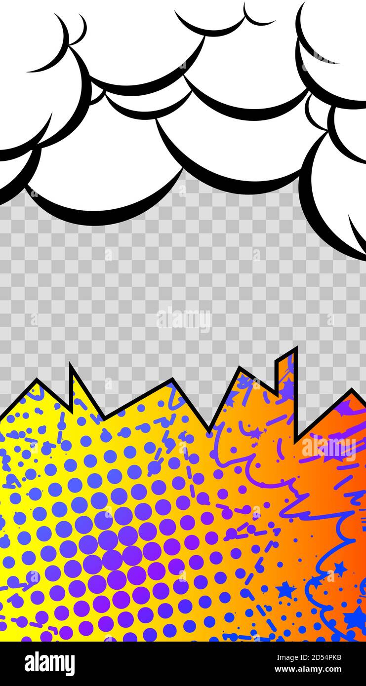 Comic book style story vector template with a colored and a blank ...