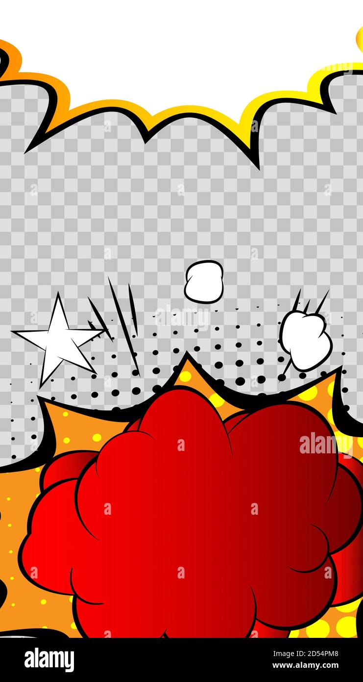 Comic book style story vector template with a colored and a blank ...