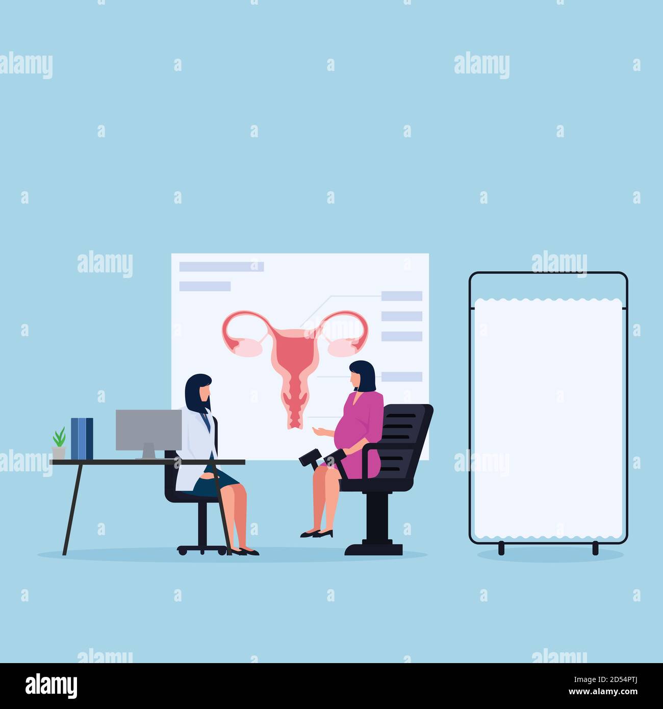 Woman Gynecological Exam Stock Vector Images - Alamy