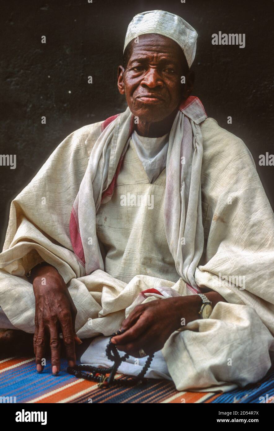 Bouake, Ivory Coast, Cote d'Ivoire. Muslim Ivorian Man with Prayer ...