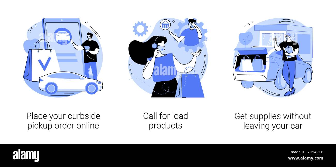 Curbside pickup abstract concept vector illustrations Stock Vector ...