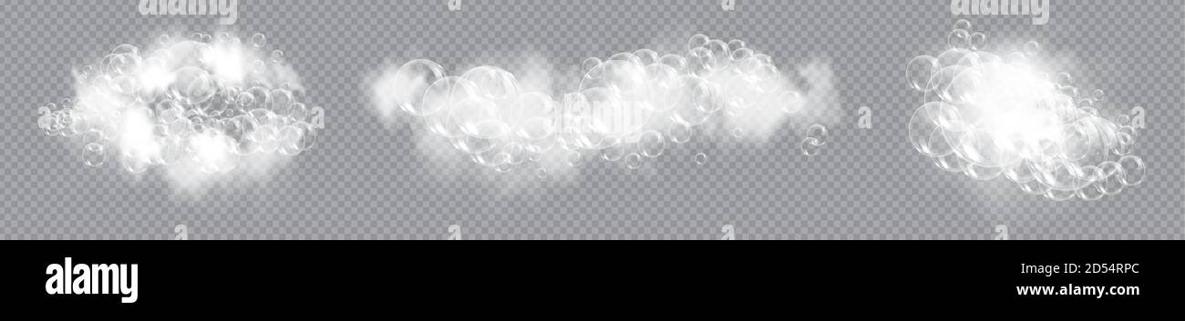 Bath foam soap with bubbles isolated vector illustration on transparent ...
