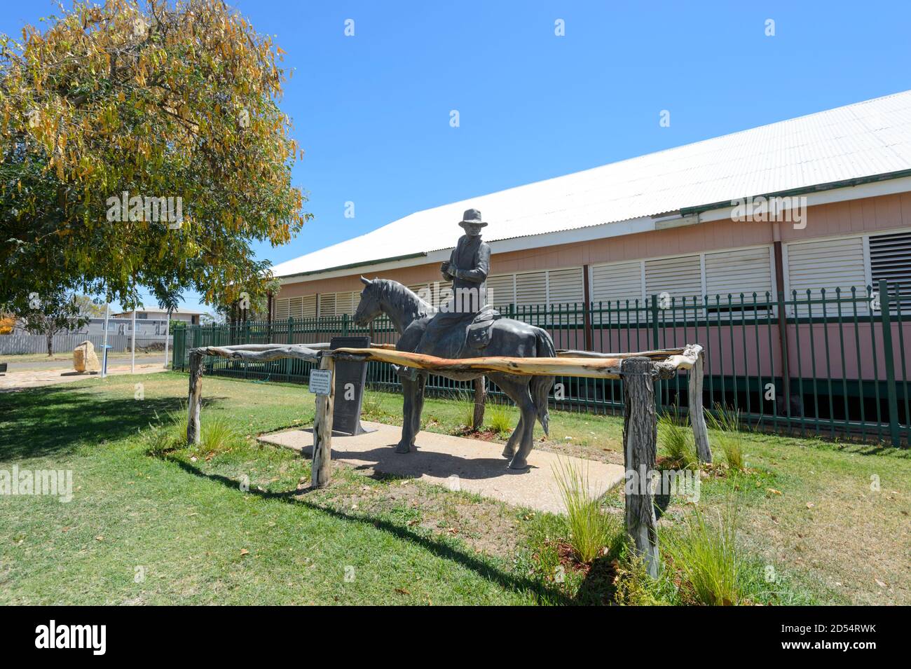 This statue of Sid Biondi is a tribute to drovers or horsemen or ...