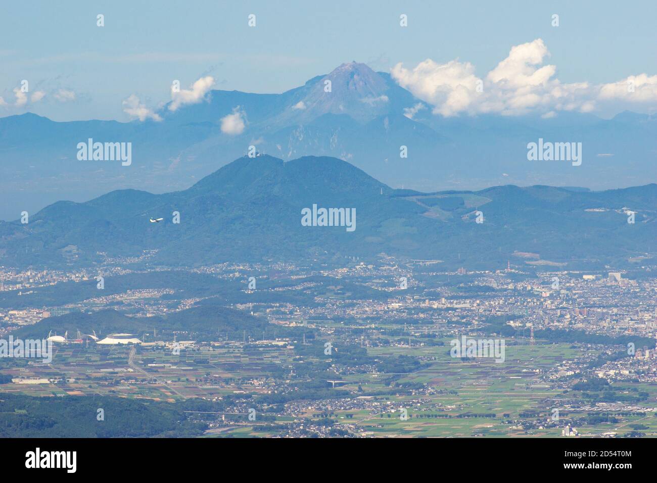 Mt. Fugen from Mt. Kishimadake in Aso, Kyushu Region, Japan Stock Photo ...