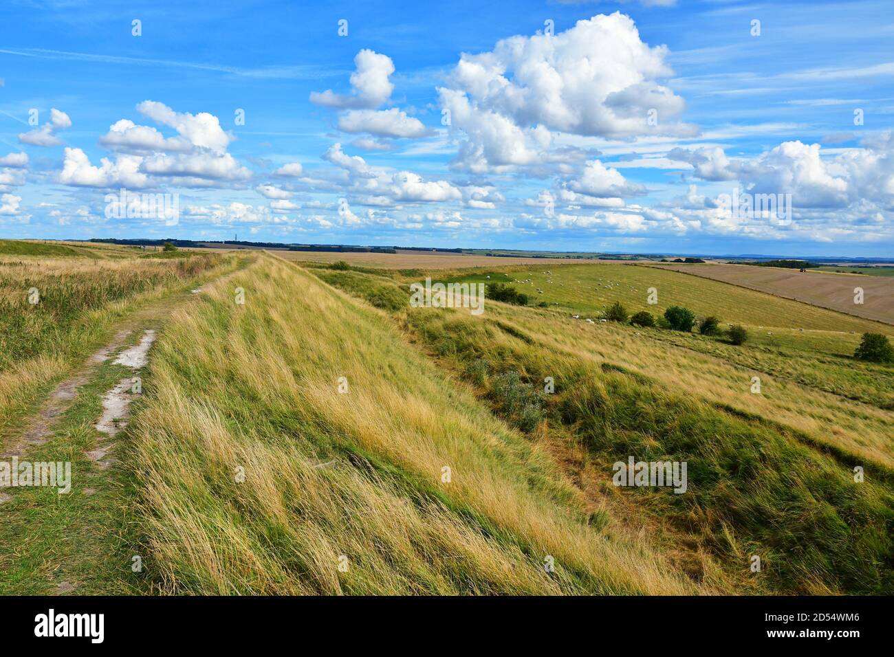 Footpath around Uffington Castle, an Iron Age Hill Fort in Oxfordshire ...
