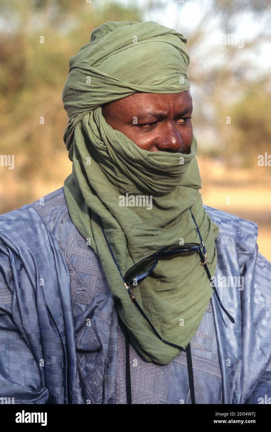 Fulani Male Nigerien Wearing Tuareg Tagelmust to Cover Mouth, a ...