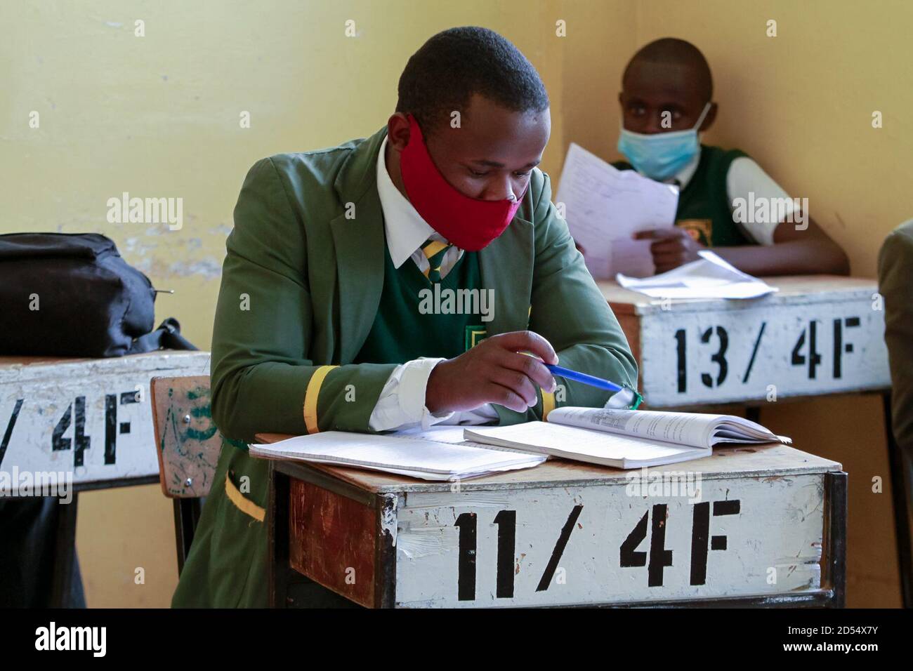 Nairobi, Kenya. 12th Oct, 2020. Form four finalist students at Jamhuri ...