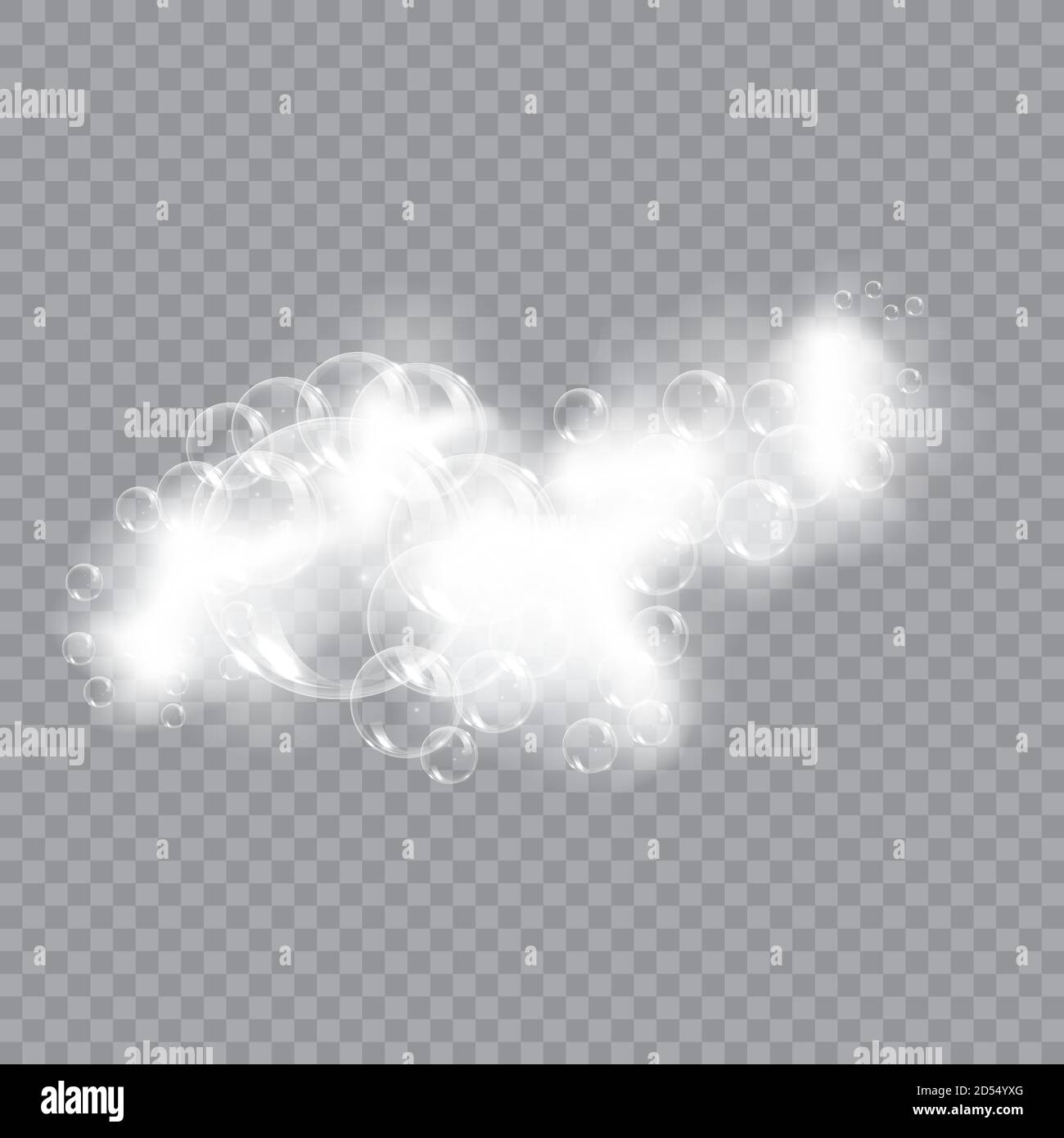 Bath foam soap with bubbles isolated vector illustration on transparent ...