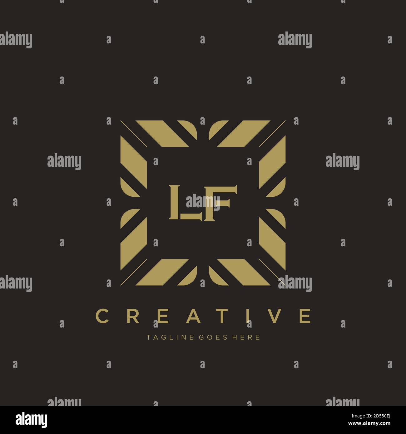 LF initial letter luxury ornament monogram logo template vector Stock ...