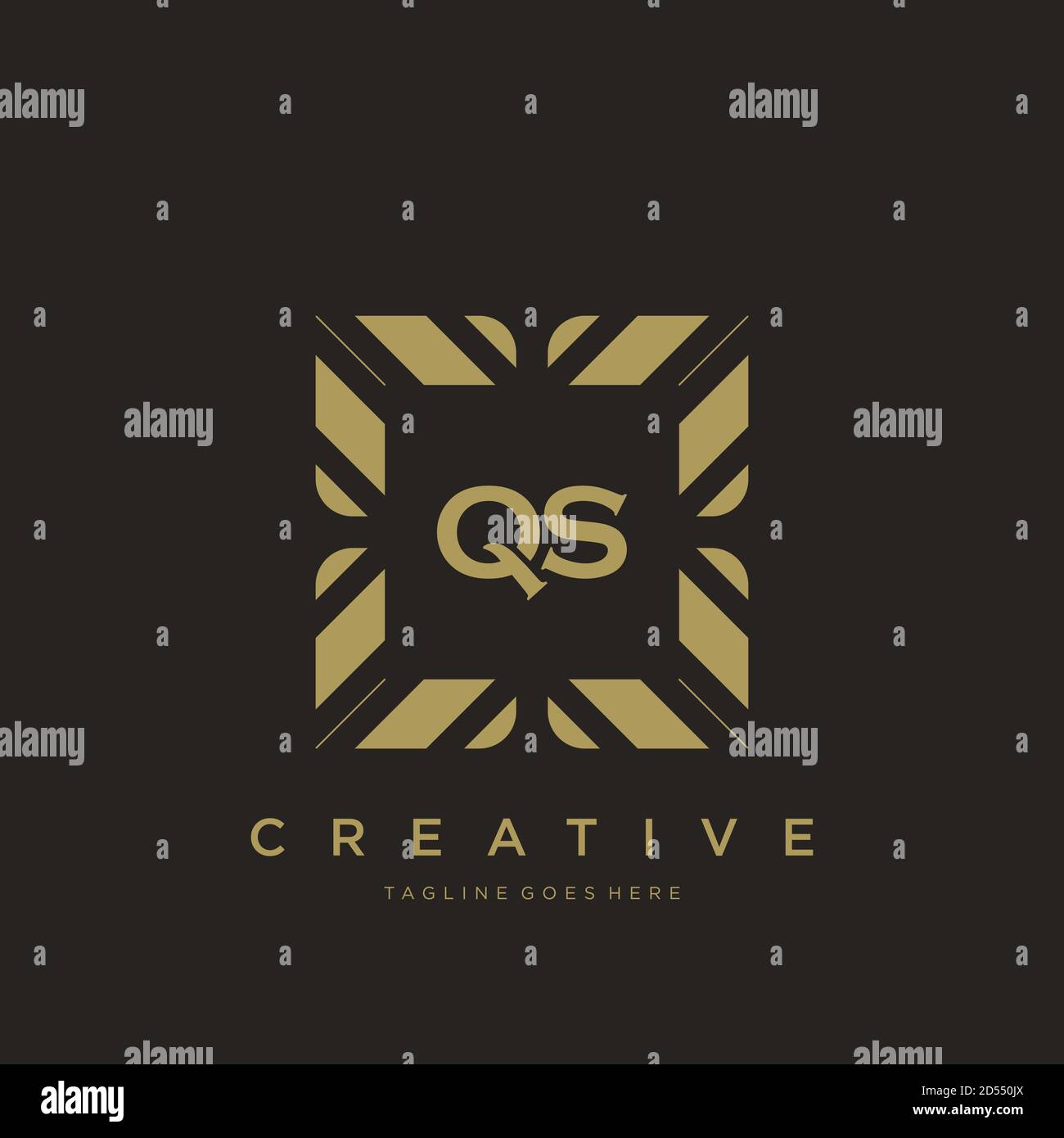 QS initial letter luxury ornament monogram logo template vector Stock ...