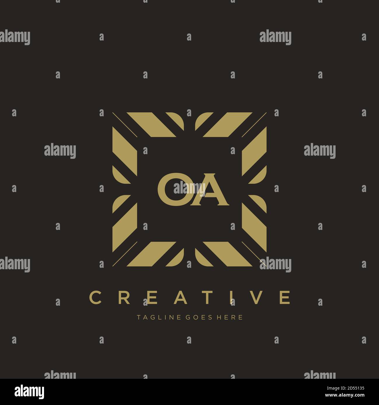 OA initial letter luxury ornament monogram logo template vector Stock ...