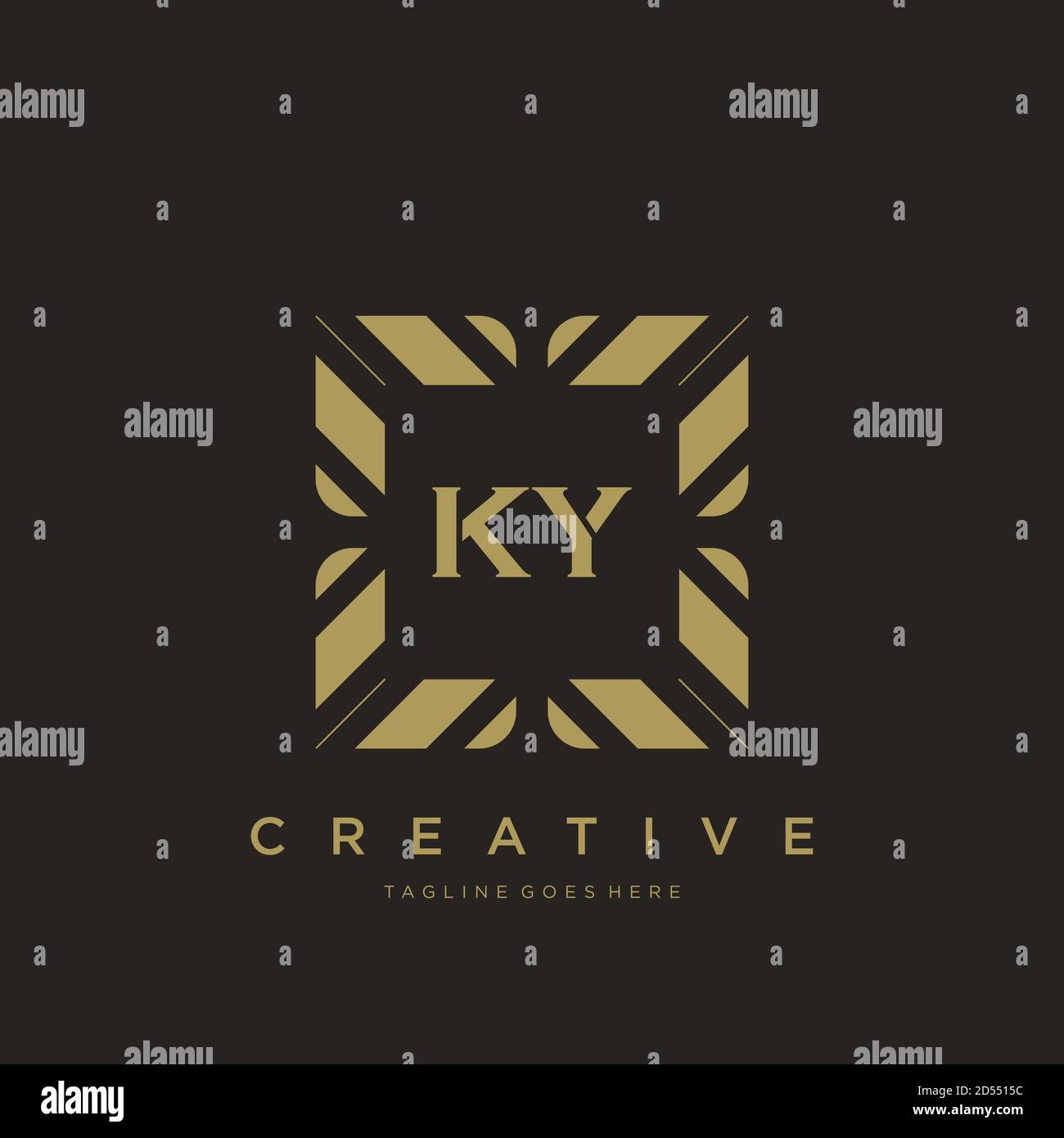 Ky Initial Letter Luxury Ornament Monogram Logo Template Vector Stock